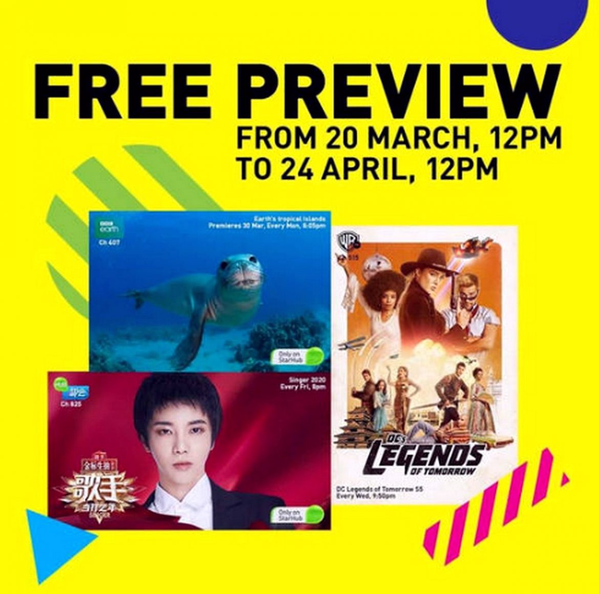 20 Mar-24 Apr 2020: Starhub TV Free Preview of Selected TV Channels ...