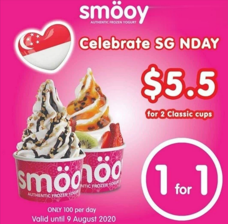 Now till 9 Aug 2020: SMÖOY 1 for 1 Frozen Yoghurt Promo - SG ...