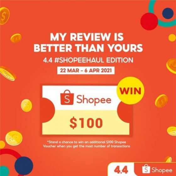 22 Mar-6 Apr 2021: Shopee $100 Vouchers Giveaways - SG.EverydayOnSales.com