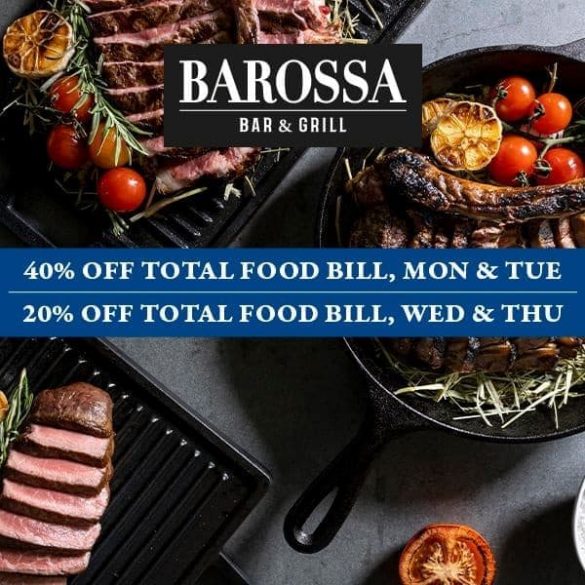 10 Apr-30 Jun 2021: BAROSSA Bar & Grill 40% Savings Promotion at ...