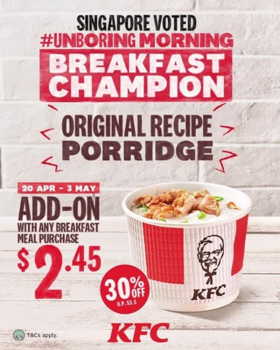 23 Apr-3 May 2022: KFC Unborning Morning Breakfast Champion Original ...