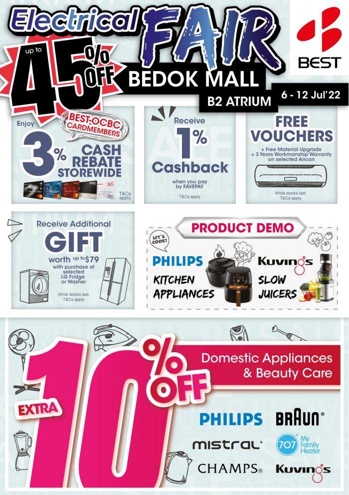 6-12 Jul 2022: BEST Denki Electrical Fair Promotion at Bedok Mall - SG ...