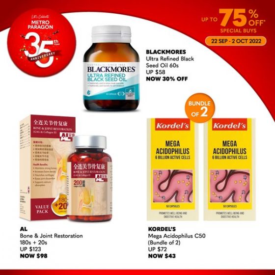23 Sep-2 Oct 2022: METRO 35th Anniversary Sale for Honey & Health Supplement Essentials ...