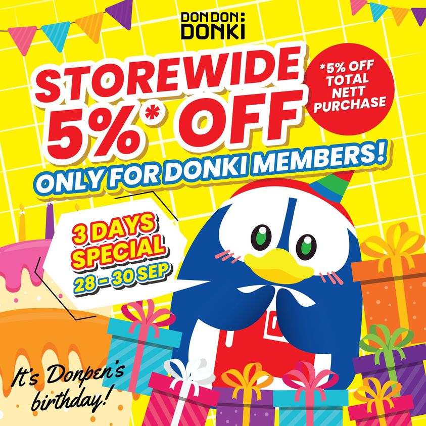 28-30 Sep 2022: DON DON DONKI 5% off Promo - SG.EverydayOnSales.com