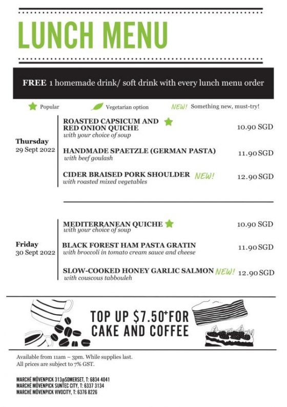 26-30 Sep 2022: Marche Movenpick Lunch Menu Promotion - SG ...