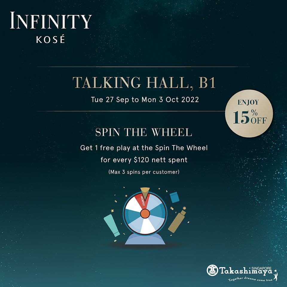 Now till 3 Oct 2022: Takashimaya Infinity Kose Deal - SG.EverydayOnSales.com