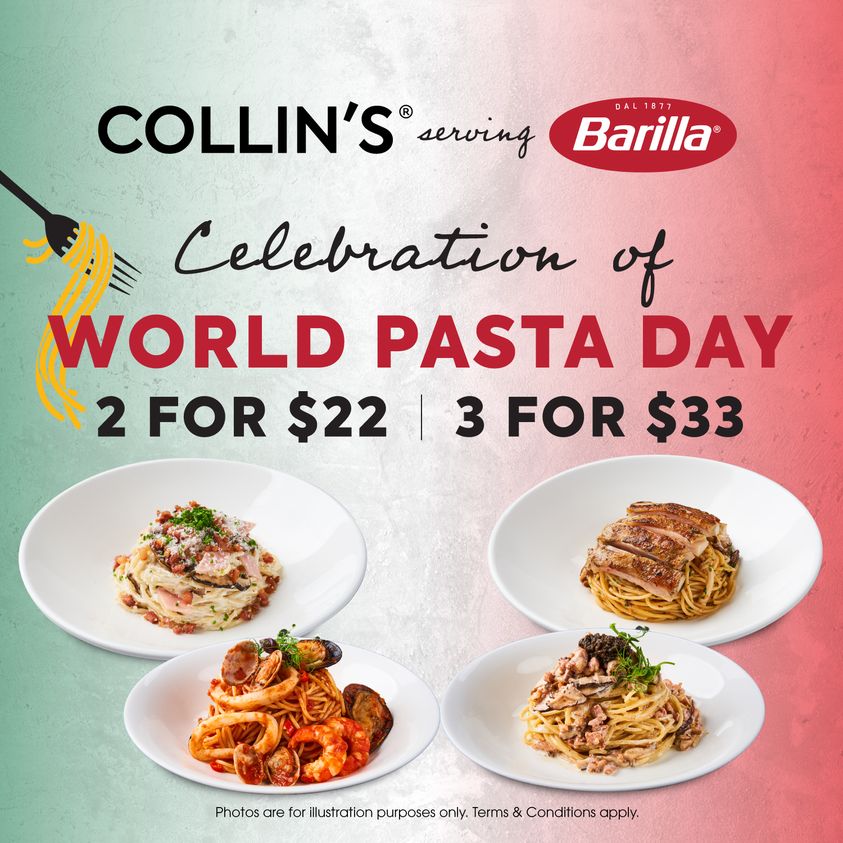 17 Oct 2022 Onward: Collin's Grille World Pasta Day Promo - SG ...