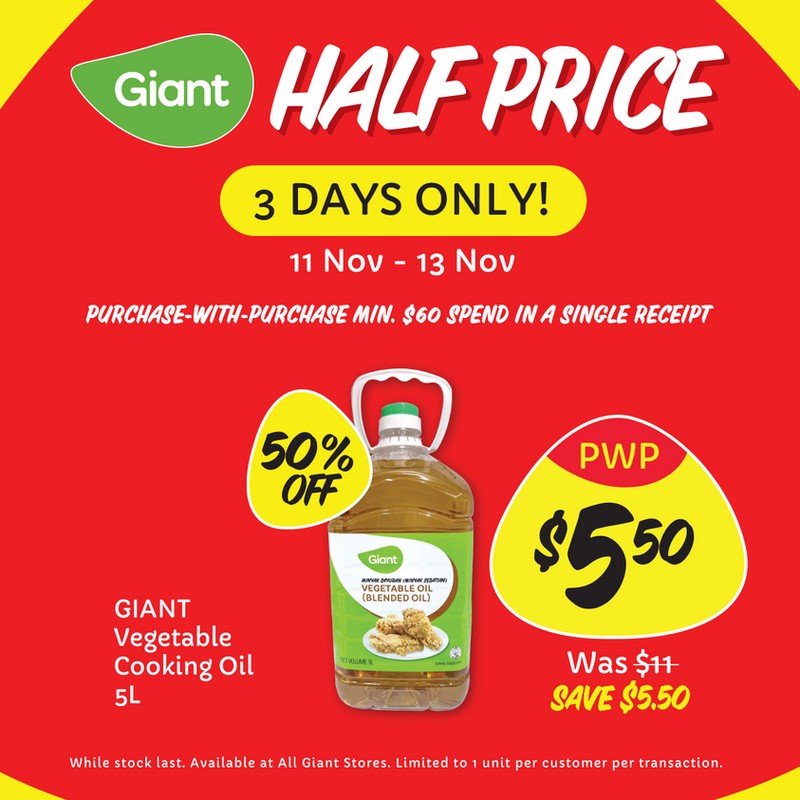 11-13 Nov 2022: Giant Half Price Promo - SG.EverydayOnSales.com