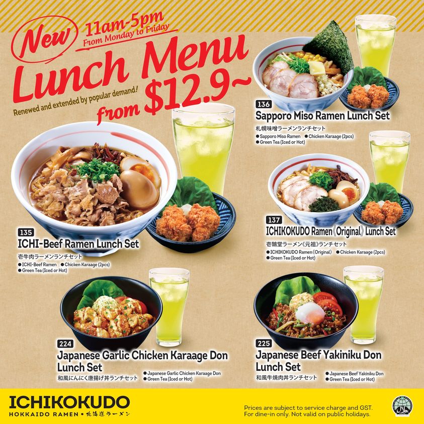 10 Nov 2022 Onward: Ichikokudo Hokkaido Ramen New Lunch Menu Deal - SG ...