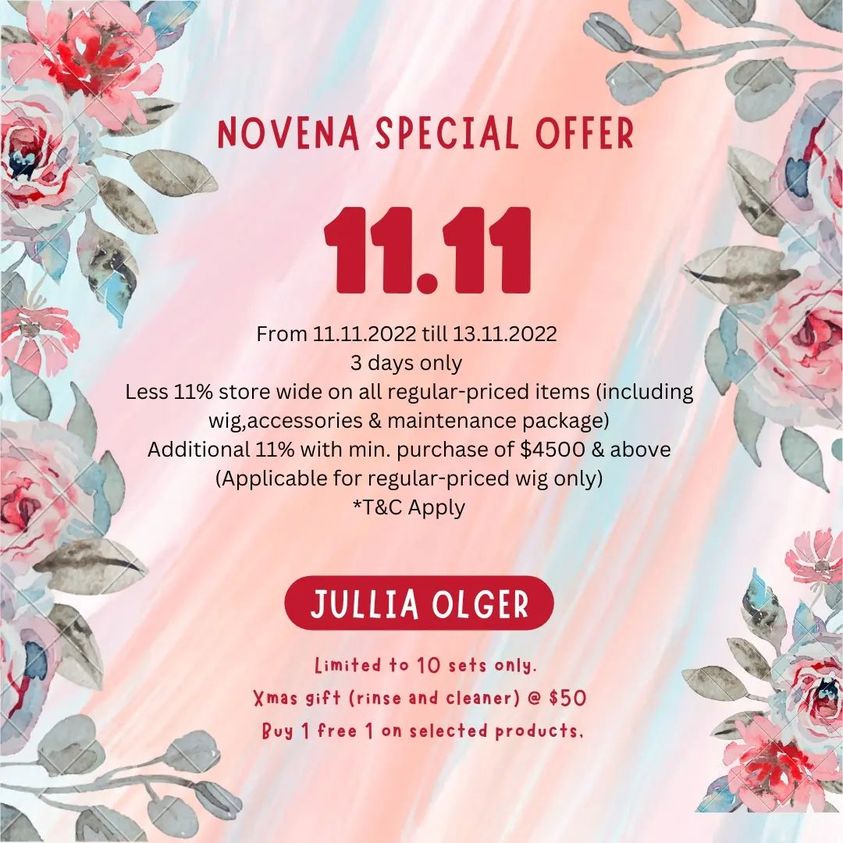 11-13 Nov 2022: Jullia Olger Novena Special Offer - SG.EverydayOnSales.com