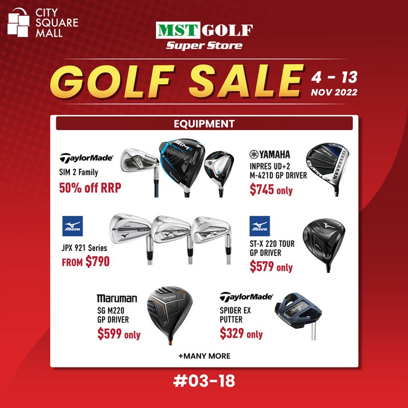 Now till 13 Nov 2022: MST Golf Golf Sale at City Square Mall - SG ...