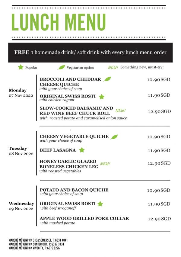 7-11 Nov 2022: Marche Movenpick Lunch Menu Promotion - SG ...