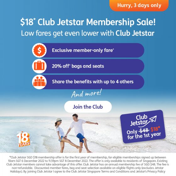 8 Dec 2022: Jetstar Membership Sale - SG.EverydayOnSales.com