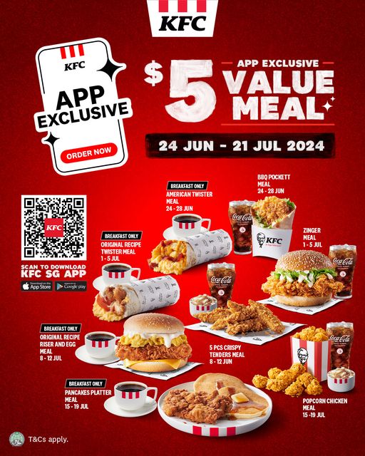 24 June - 21 July 2024: KFC Singapore: Unbeatable Weekday Treats - SG.EverydayOnSales.com