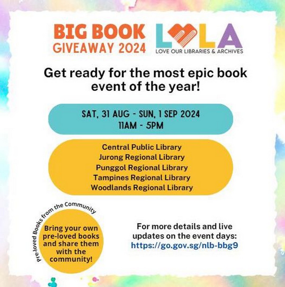 31 August-1 September 2024: Big Book Giveaway 2024 at Singapore Public ...