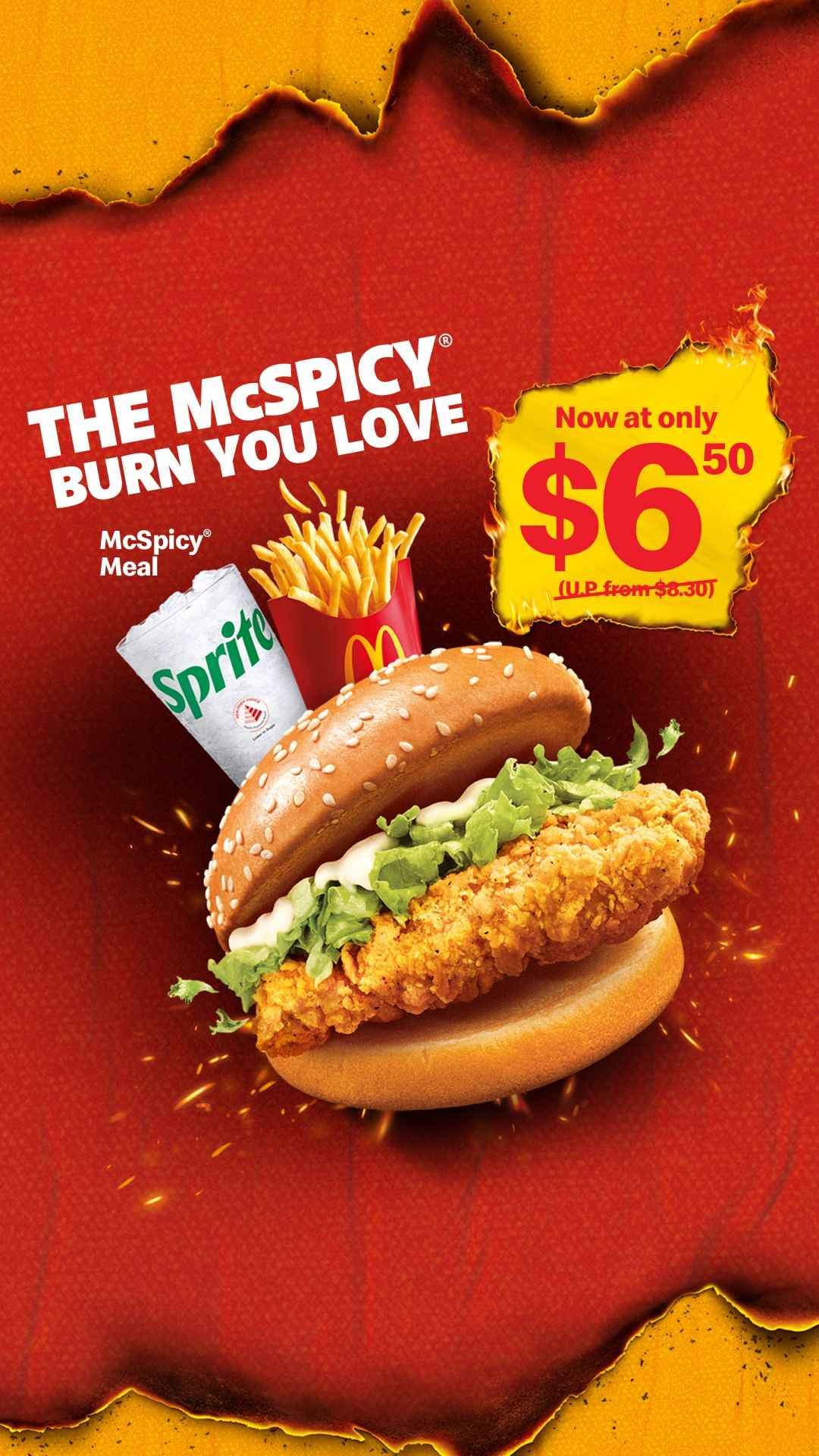 27 August 2024 Onward: McDonald's Singapore, Special McSpicy® Meal ...