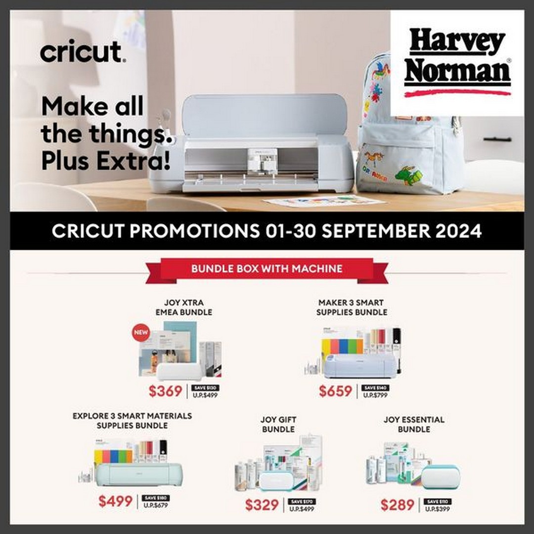 1-30 September 2024: Harvey Norman Singapore – Cricut Promotions and ...