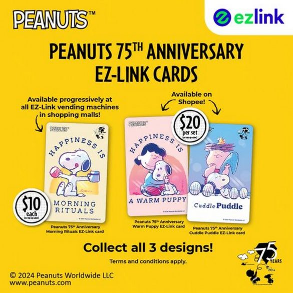 18 October 2024 Onwards: EZ-Link Singapore, Promotion of the Peanuts 75th Anniversary EZ-Link ...