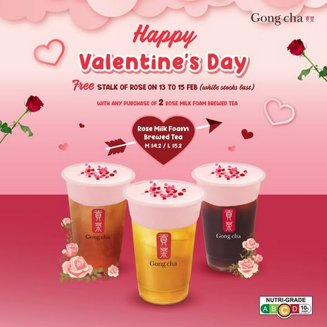 13-15 February 2025: Gong Cha Singapore – Free Rose Giveaway with Rose ...