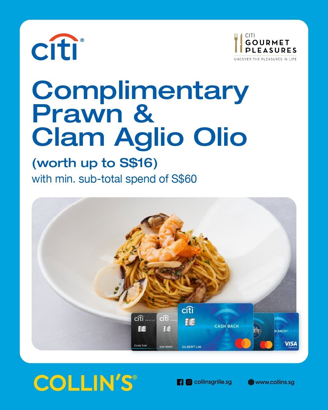 24-31 March 2025: COLLIN’S®: Complimentary Prawn & Clam Aglio Olio for ...
