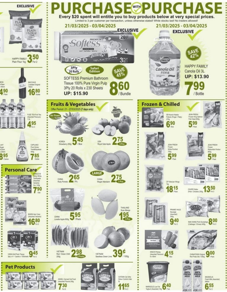 21 March - 3 April 2025: Sheng Siong – Monthly Promotion, Biggest Grocery Savings! - SG ...