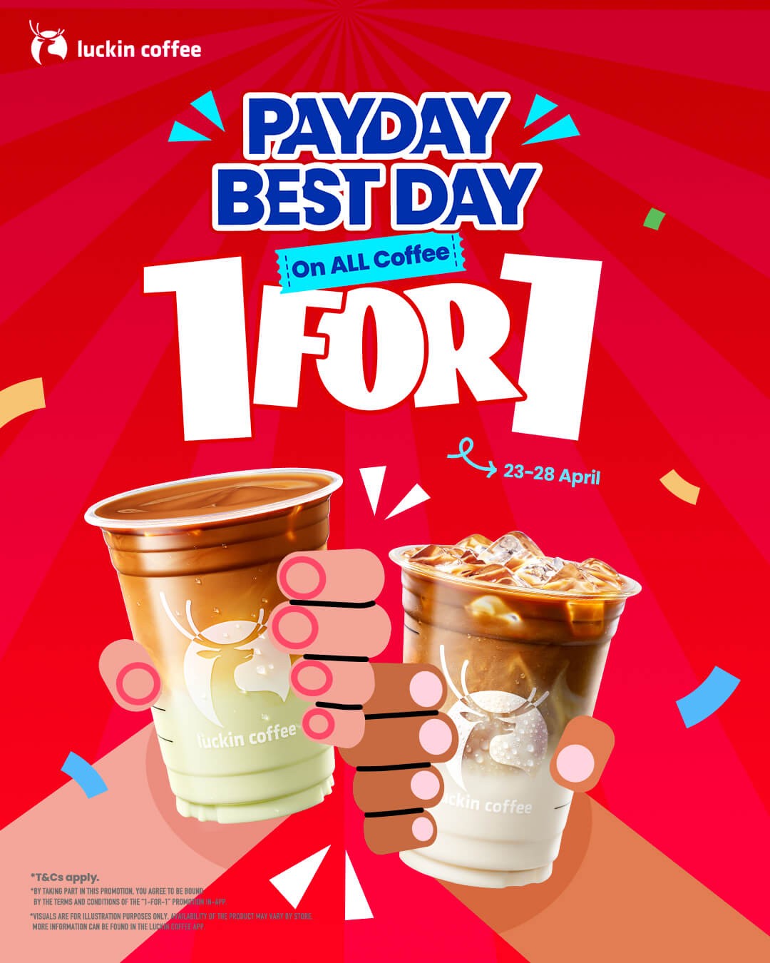 23-28 April 2025: Luckin Coffee – Payday Best Day 1-for-1 Promotion ...