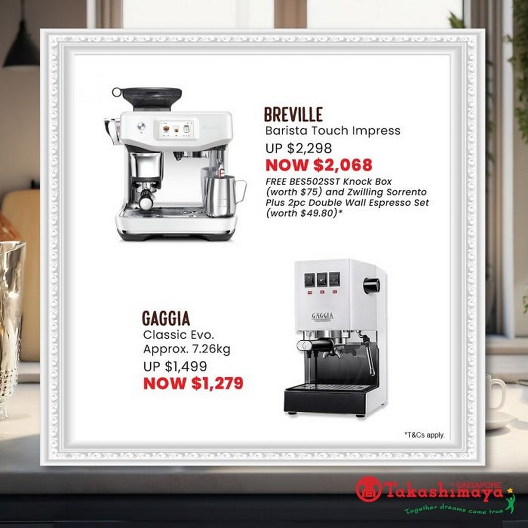 7-21 April 2025: Takashimaya Singapore – Coffee Machine Showcase: White ...