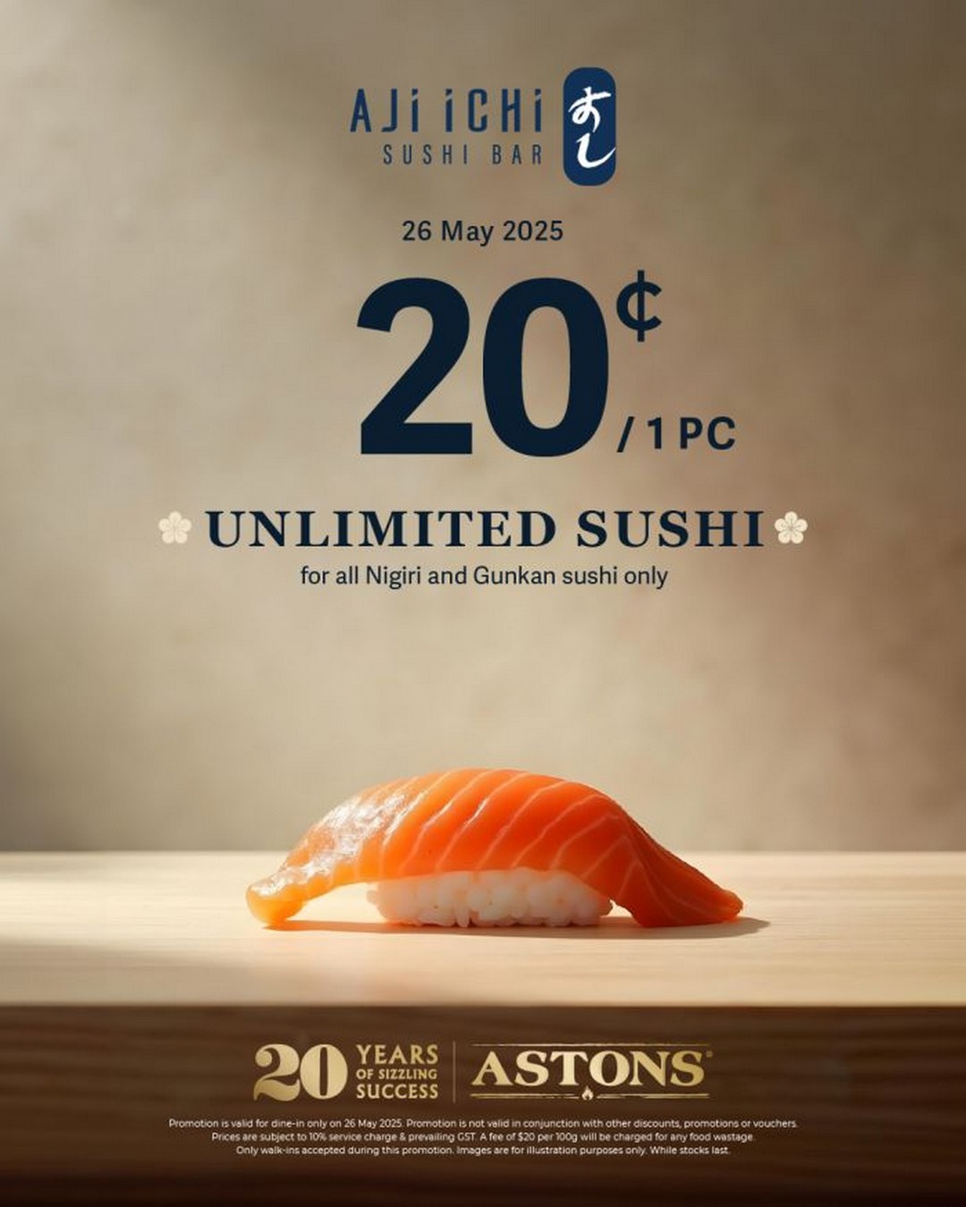 26 May 2025: AJi iCHi Sushi Bar, Changi Airport T4 – 20 Cents Nigiri ...