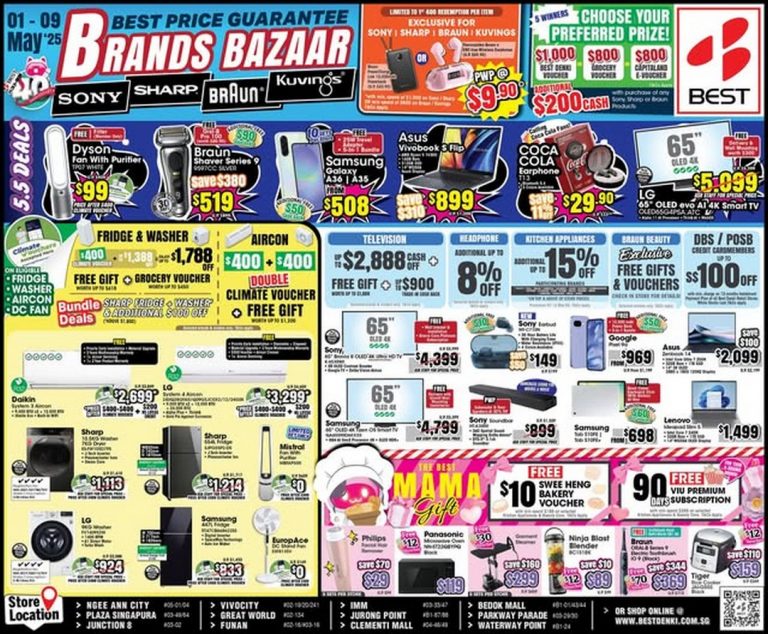 1-9 May 2025: BEST Denki Singapore: Brands Bazaar with Best Price Guarantee: Electronics & Home ...