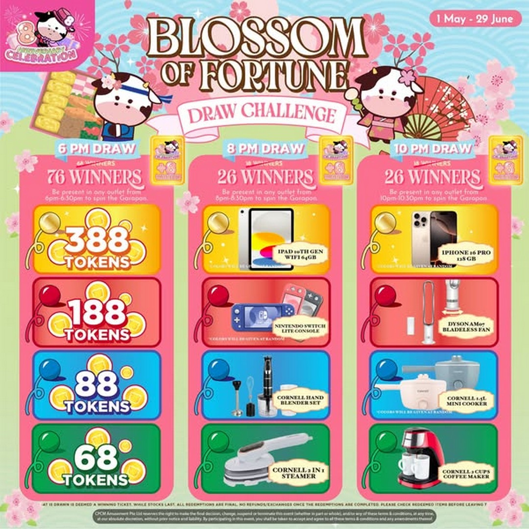 Now till 29 June 2025: Cow Play Cow Moo – Blossom of Fortune Draw ...