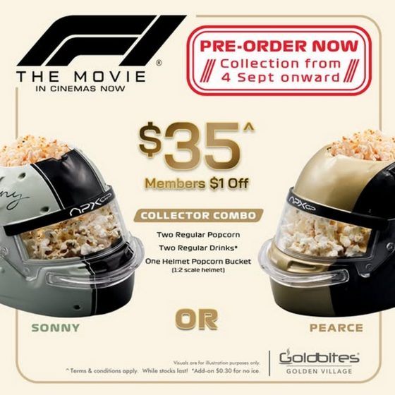 4 September 2025 onwards: Golden Village – F1 The Movie Popcorn Bucket ...