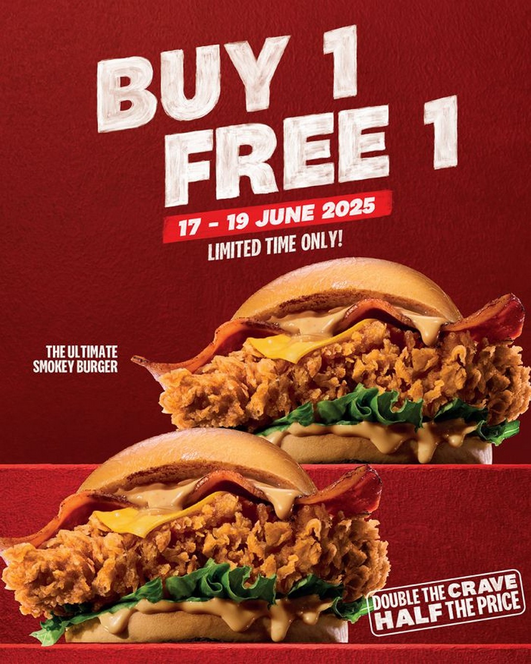 17-19 June 2025: KFC Singapore – Buy 1 Free 1 Ultimate Smokey Burger ...