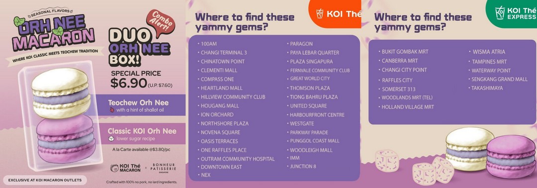 15 June 2025 onwards: Koi Thé Singapore – New Orh Nee Macaron Duo Box ...