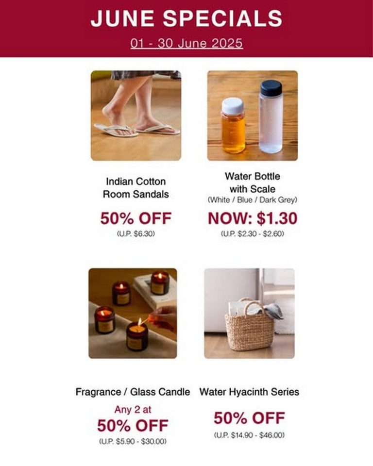 1-30 June 2025: MUJI Singapore: Monthly Specials and Storewide Savings ...