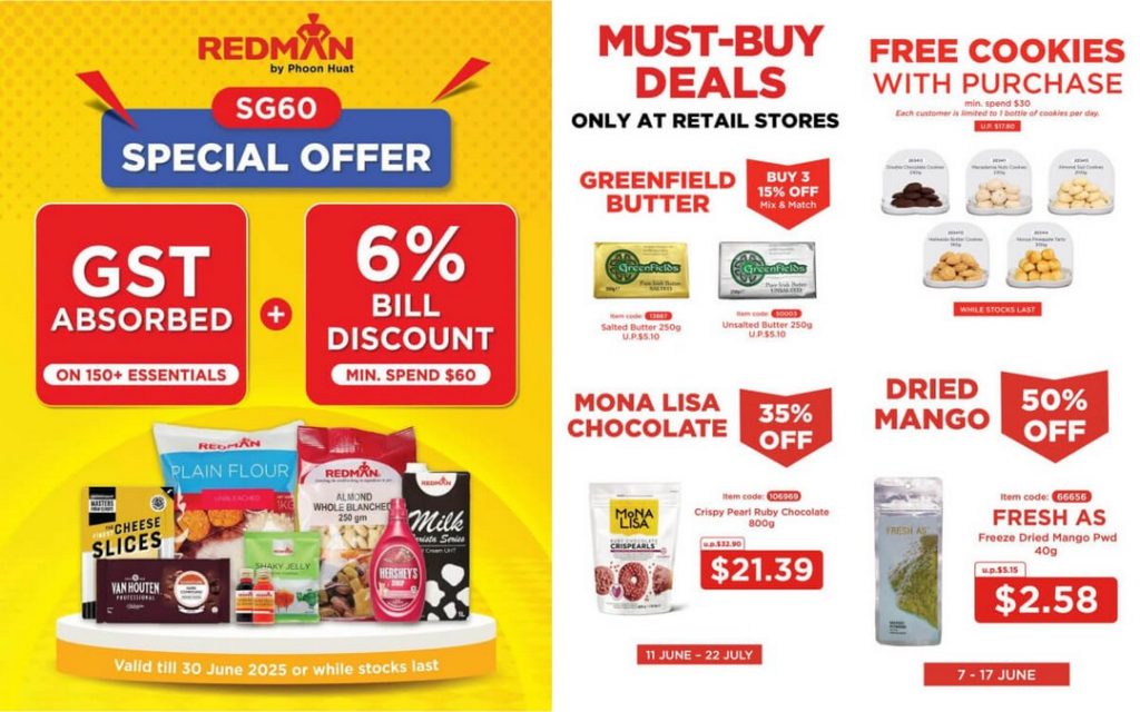 Now till 30 June 2025: RedMan by Phoon Huat, SG60 Celebration Promotion ...