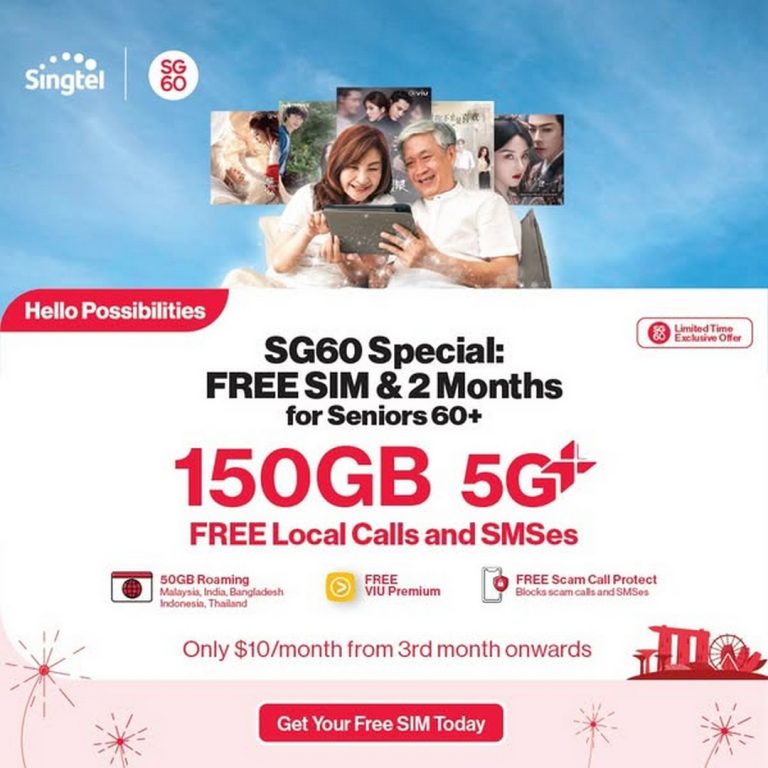Now till 31 August 2025: Singtel Seniors FREE SIM Card with 150GB 5G ...