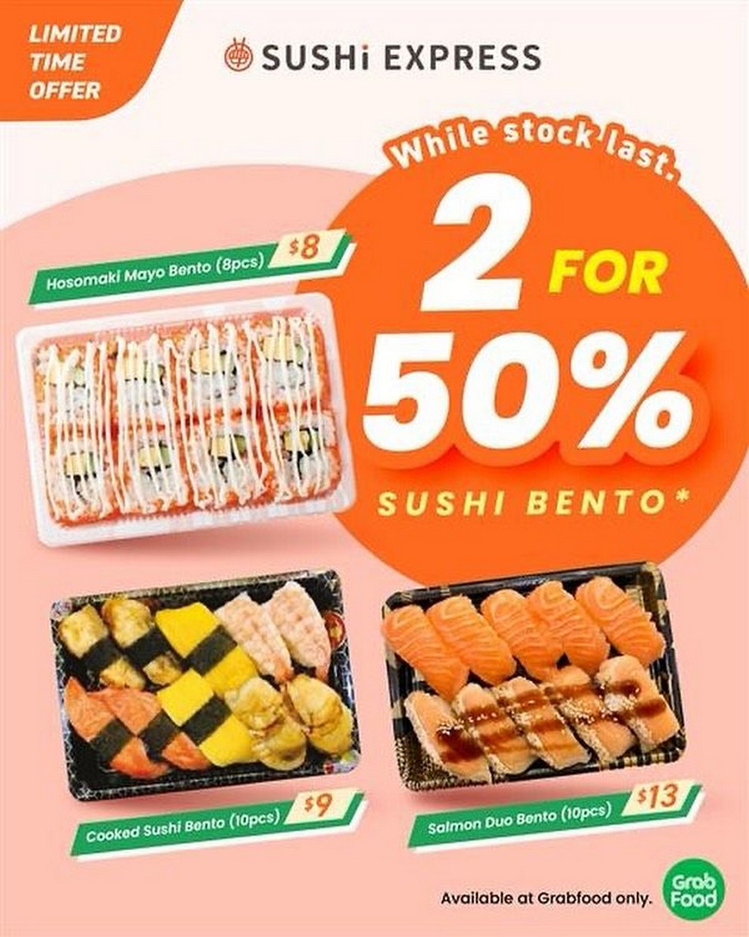 25 June 2025 onwards: Sushi Express – 2 for 50% OFF Sushi Bento on ...