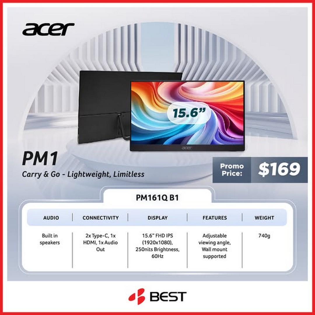 16 July 2025 onwards: BEST Denki Singapore – New Acer Portable LCD ...