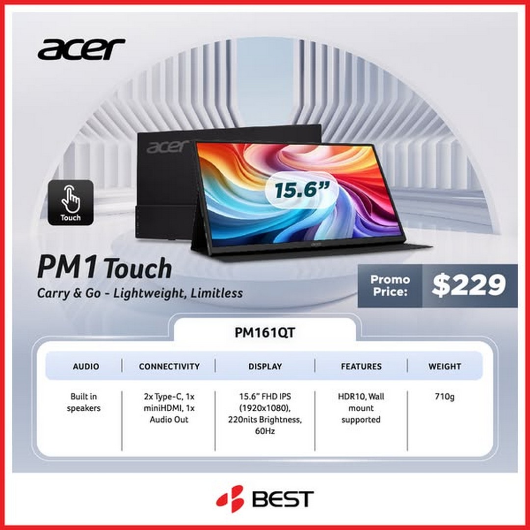 16 July 2025 onwards: BEST Denki Singapore – New Acer Portable LCD ...
