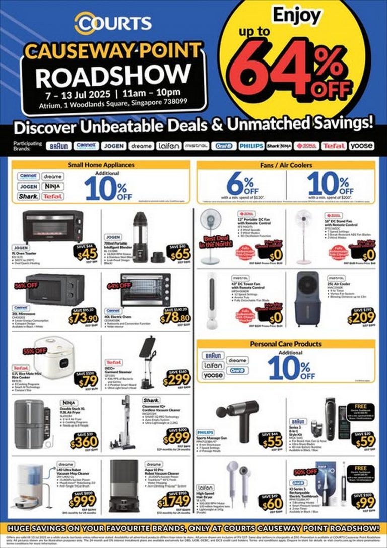 7-13 July 2025: COURTS Roadshow at Causeway Point – Electronics & Home ...