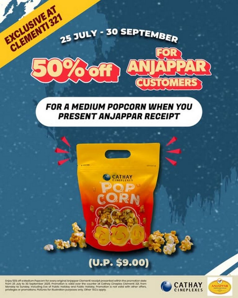25 July–30 September 2025: Cathay Cineplexes Singapore, 50% Off Medium Popcorn Promotion - SG ...