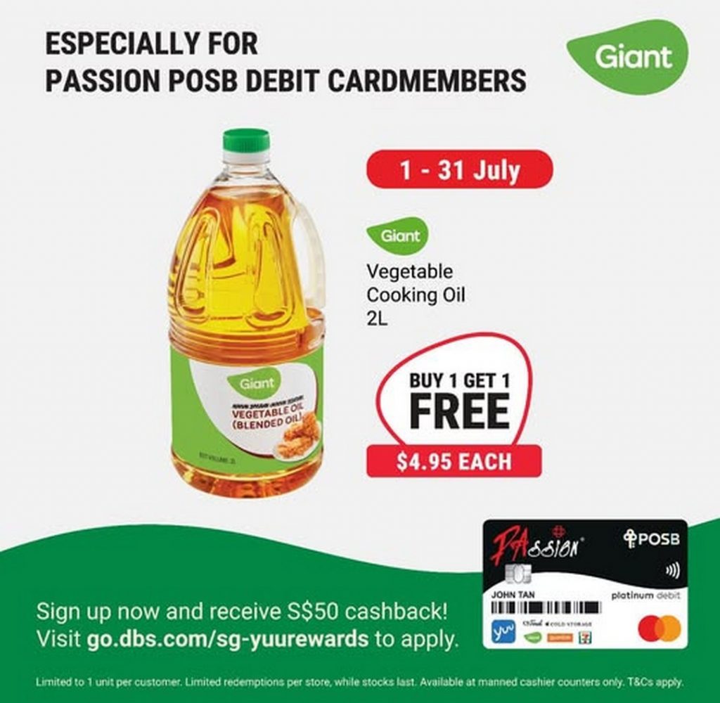 1-31 July 2025: Giant Singapore, Buy 1 Get 1 FREE Giant Cooking Oil for ...
