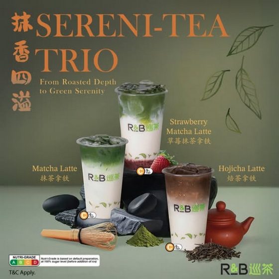 8 July 2025 Onward: R&B Tea Singapore, New Trio Tea Latte Launch Promotion - SG.EverydayOnSales.com