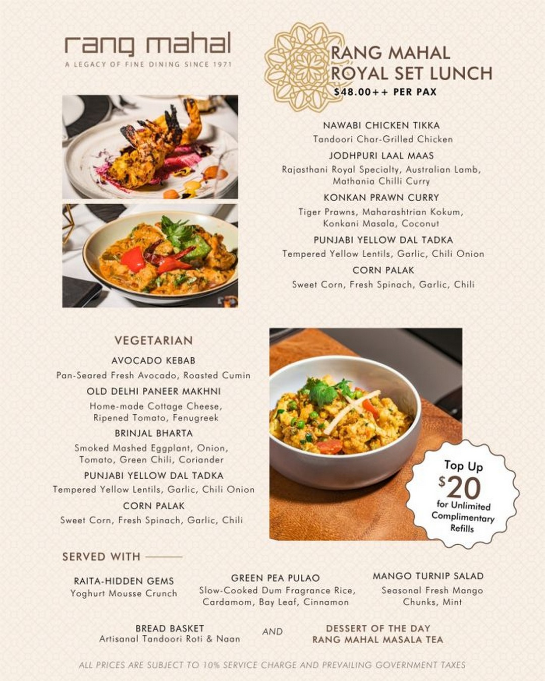 2 July 2025 onwards: Rang Mahal Singapore – Elegant 4-Course Indian ...