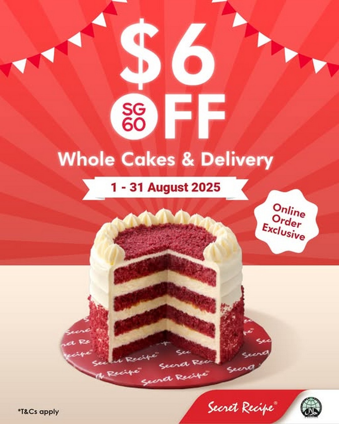 1–31 August 2025: Secret Recipe Singapore – $6 Off Whole Cakes and ...