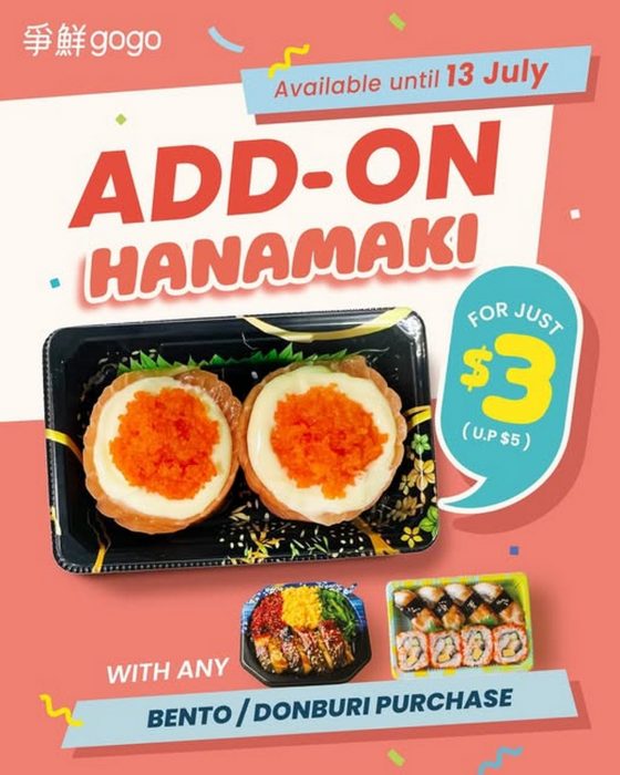 Now till 13 July 2025: Sushi Express Singapore – $3 Hanamaki Add-On with Bento or Donburi ...