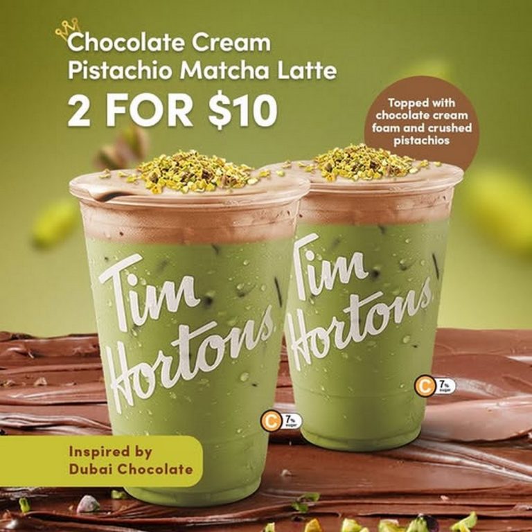 2 July 2025 onwards: Tim Hortons Singapore, Chocolate Cream Pistachio ...