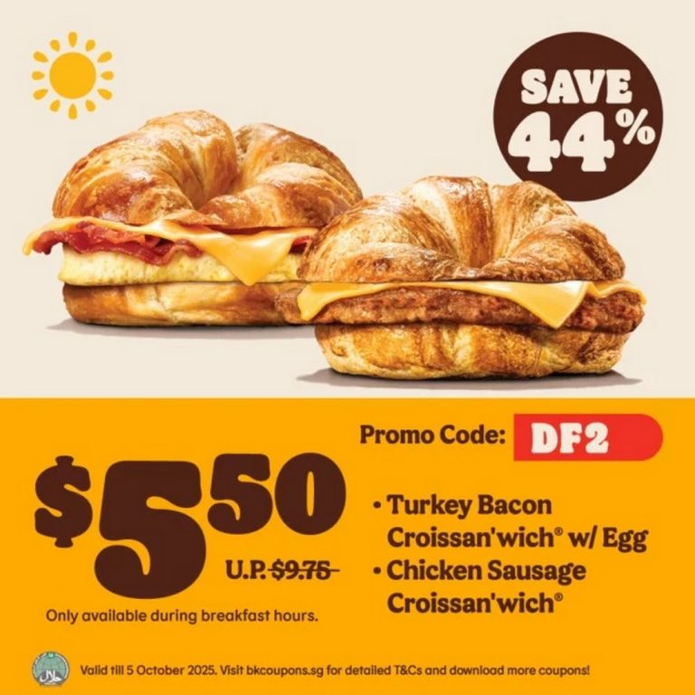 Now till 5 October 2025: Burger King Singapore Up to 58% OFF Discount ...