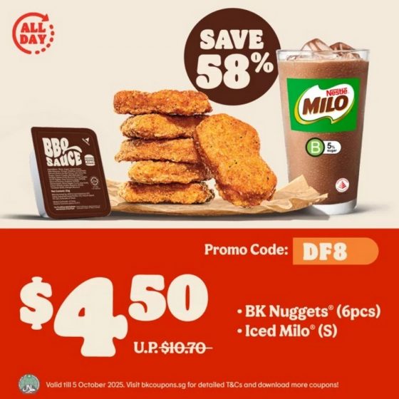 Now till 5 October 2025: Burger King Singapore Up to 58% OFF Discount ...