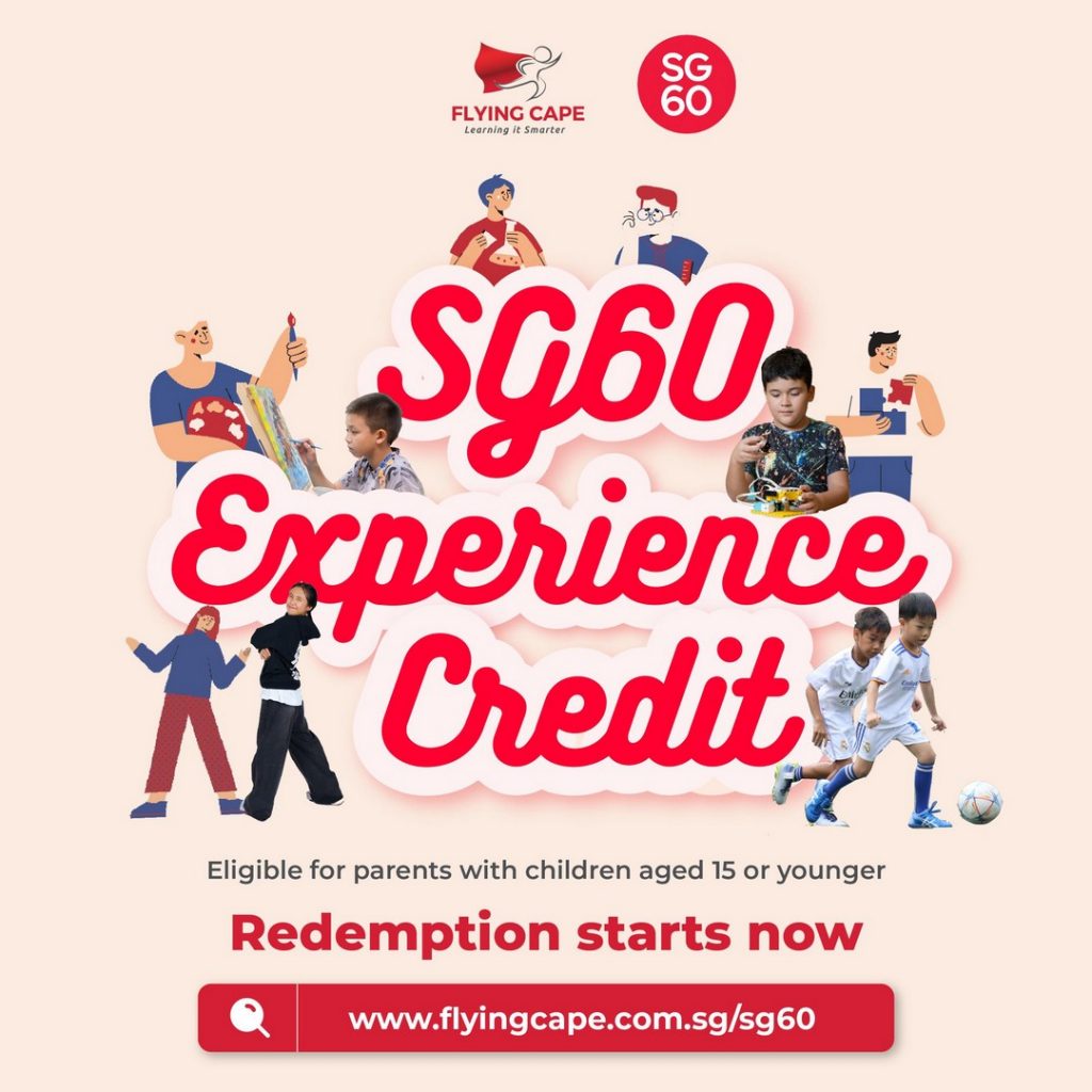1 August–31 December 2025: Flying Cape SG60 Experience Credit Giveaway for SG & PR Parents with ...
